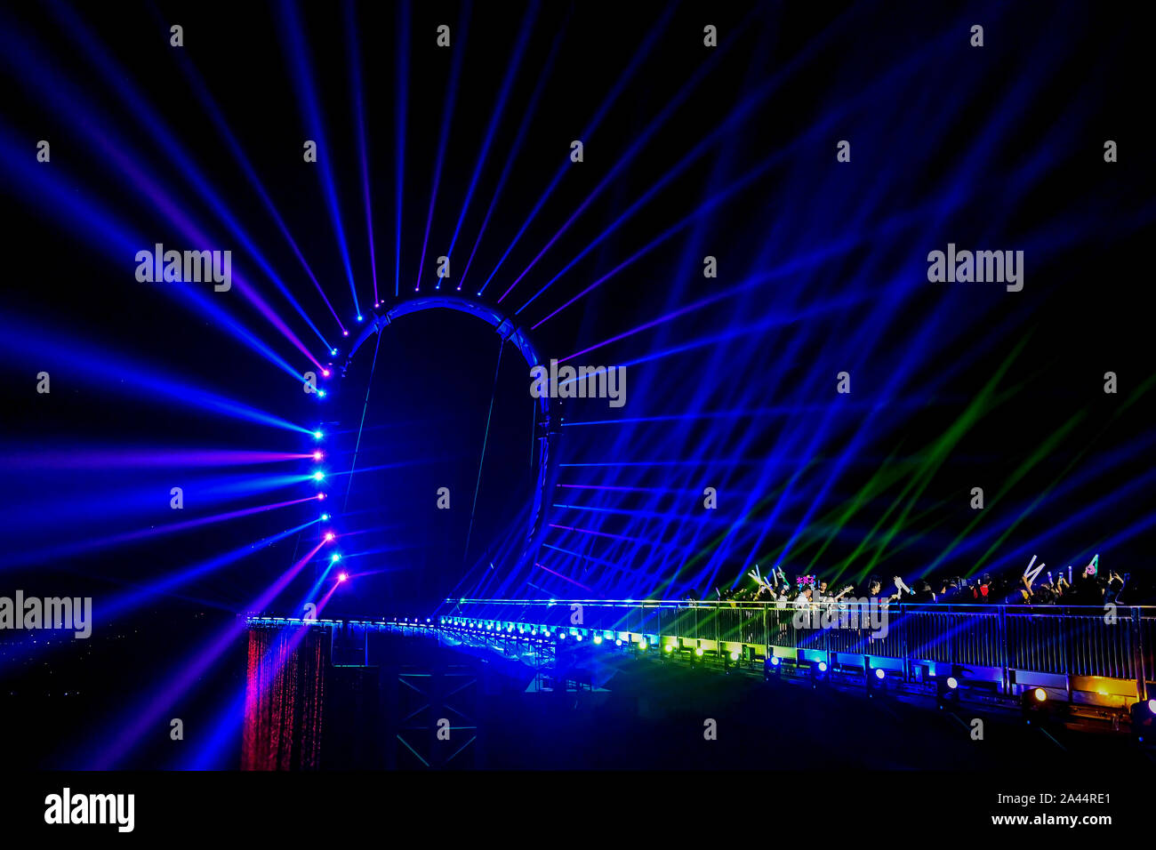 Members of Chinese bands perform on the Guangdong's highest circular ...