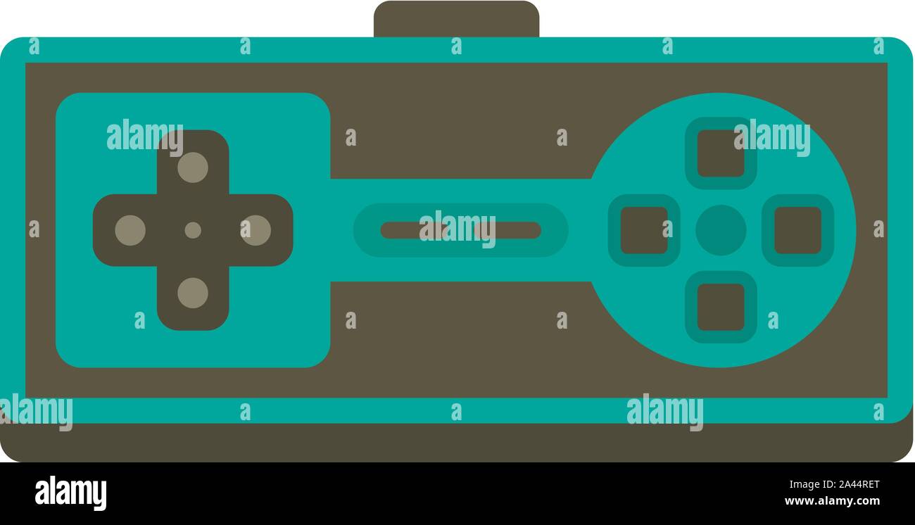 Retro gamepad icon. Flat illustration of retro gamepad vector icon for ...