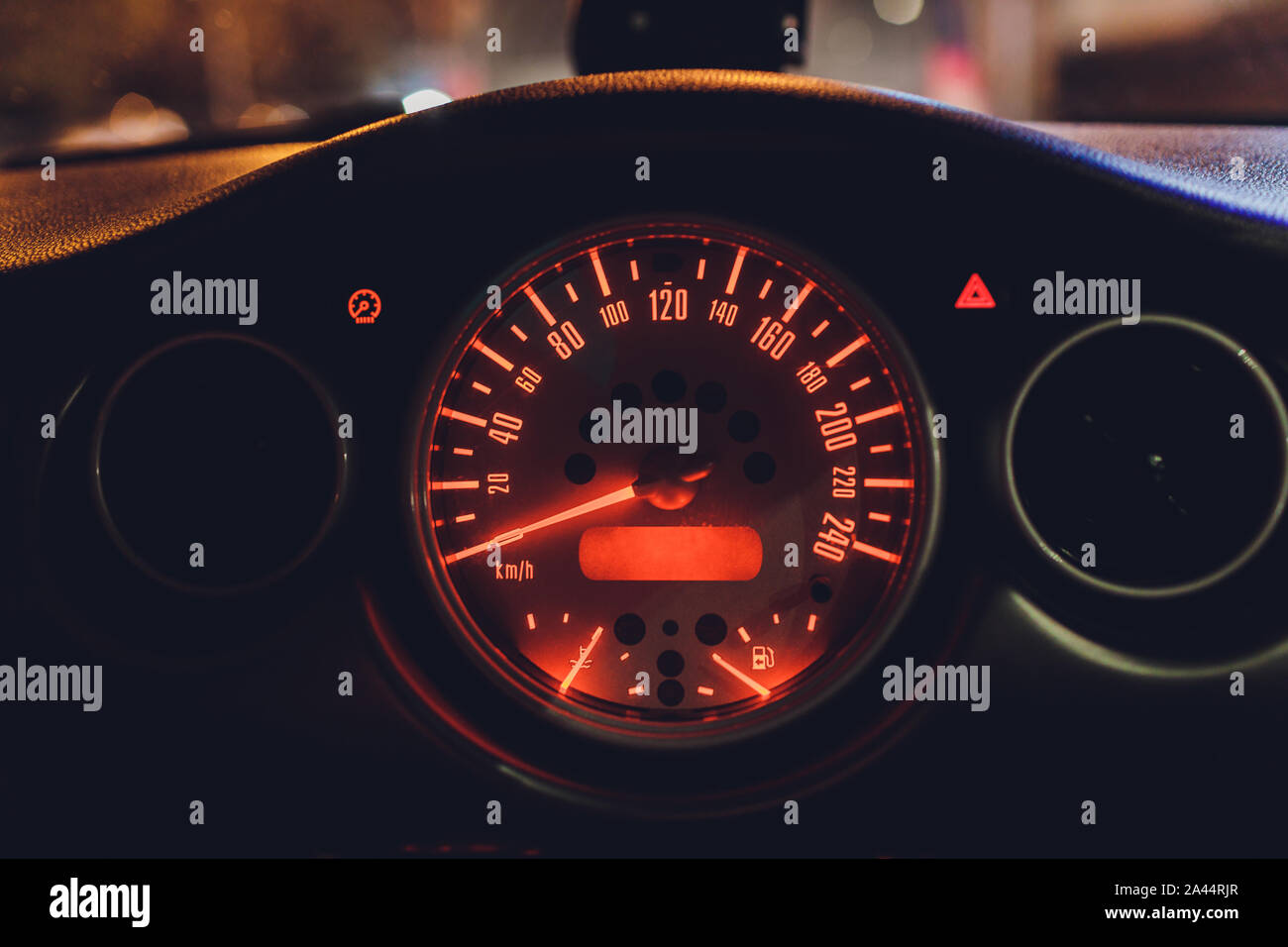 Close up shot of a speedometer in a car Stock Photo - Alamy
