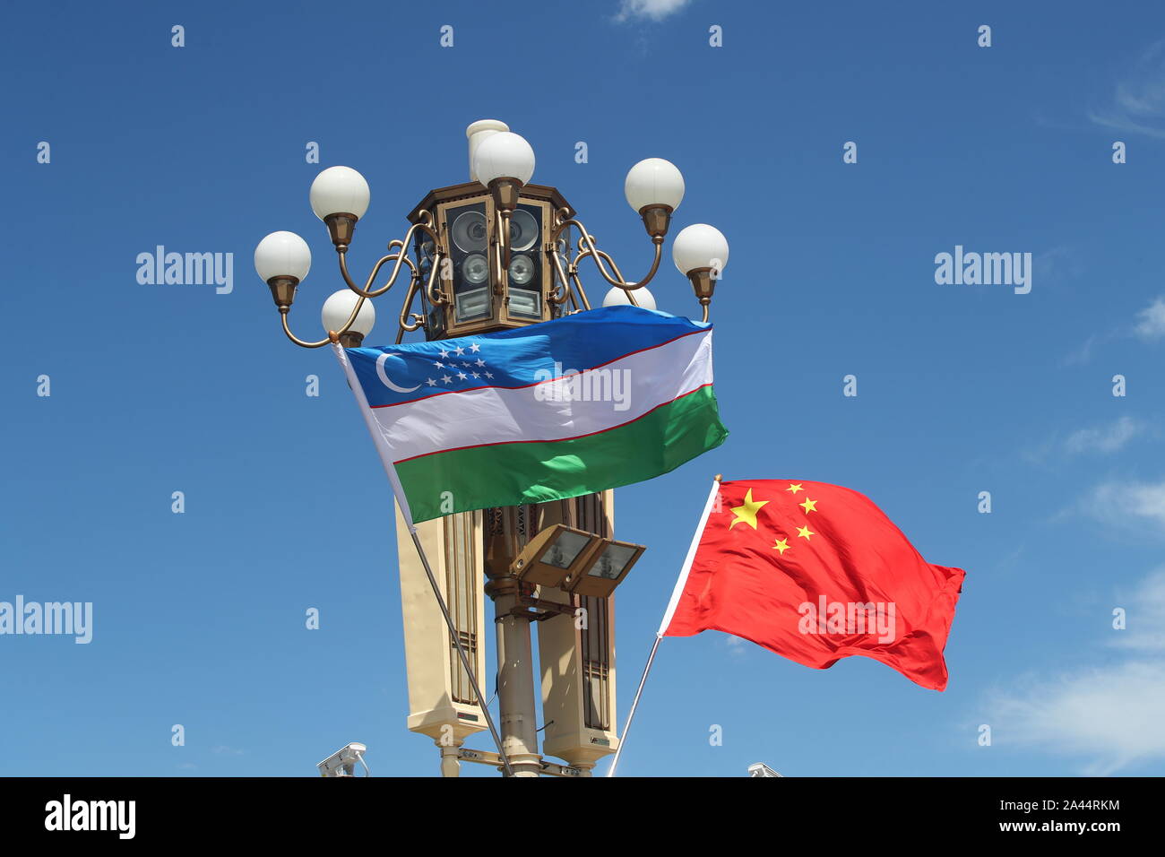 Uzbekistan china flag hi-res stock photography and images - Alamy