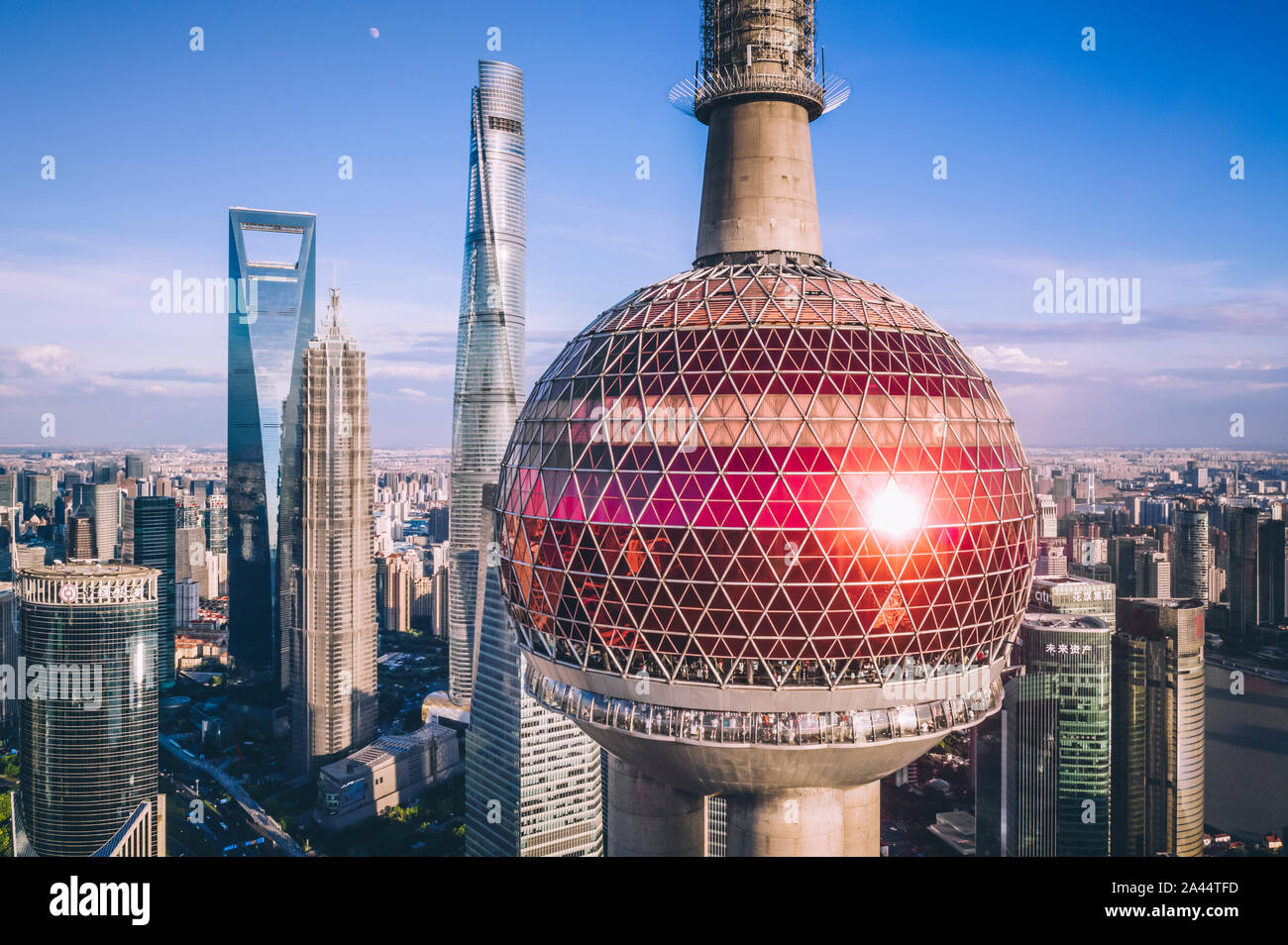 Skyline of the Lujiazui Financial District with the Shanghai World ...