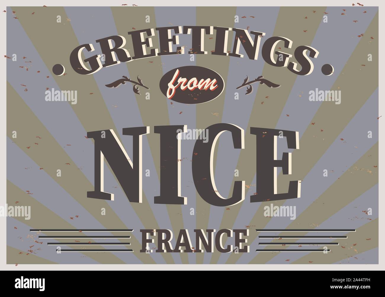 Vintage nice france travel poster Cut Out Stock Images & Pictures - Alamy