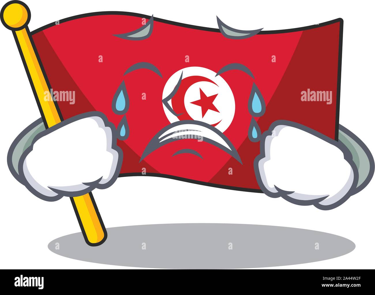 Crying flag tunisia cartoon in character shape Stock Vector Image & Art ...