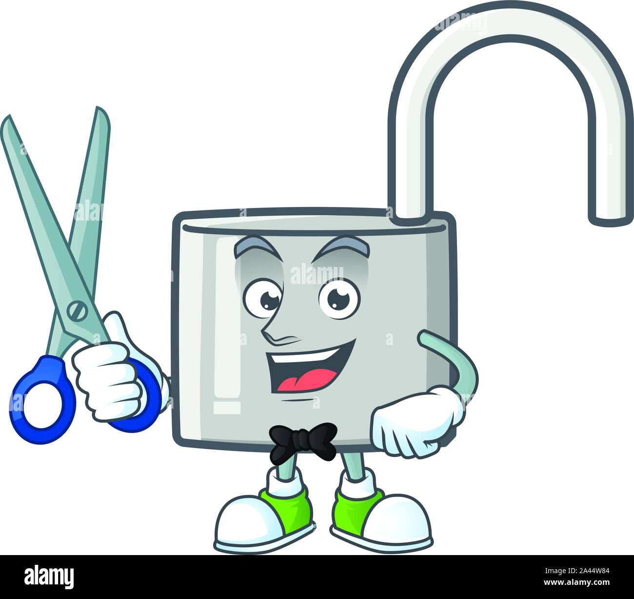 Barber unlock key with cartoon character design Stock Vector Image ...