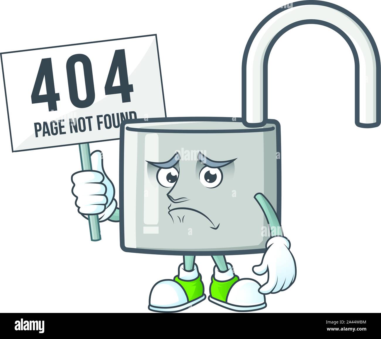 Pouting with bring board unlock key with cartoon character design Stock ...