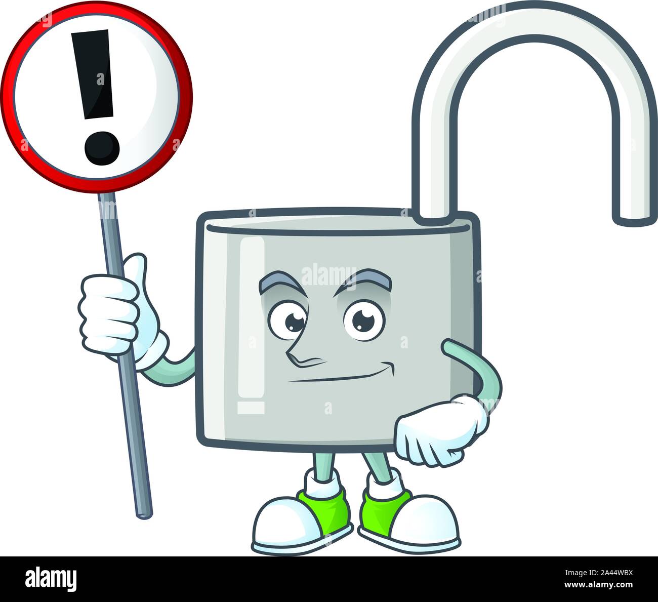 With sign unlock key with cartoon character design Stock Vector Image ...