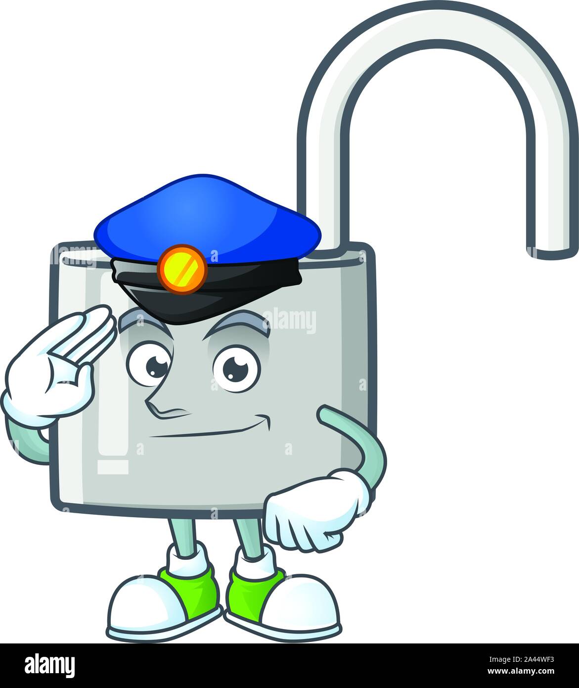 Police unlock key with cartoon character design Stock Vector Image ...