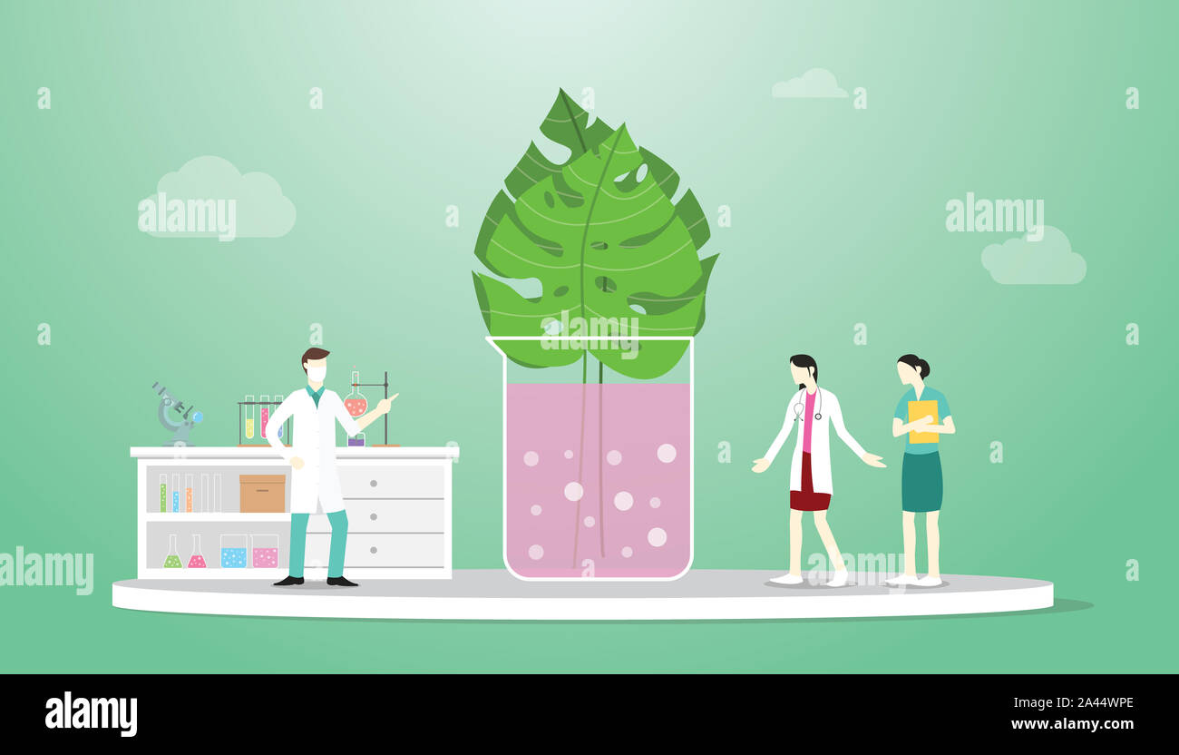 biotech plant leaf technology analysis with doctor research concept ...