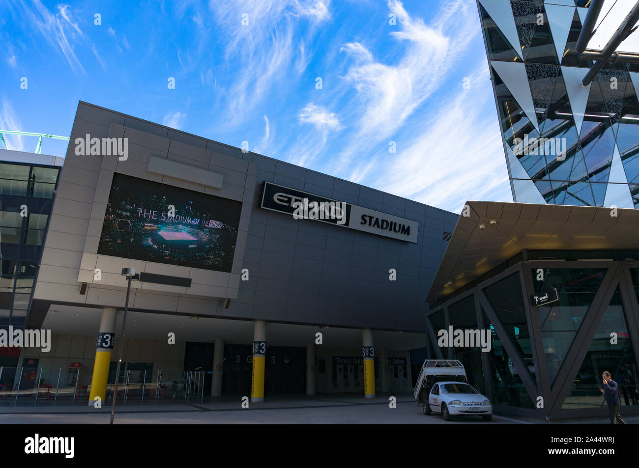 Melbourne, Australia - December 7, 2016: Etihad Stadium is a multi ...