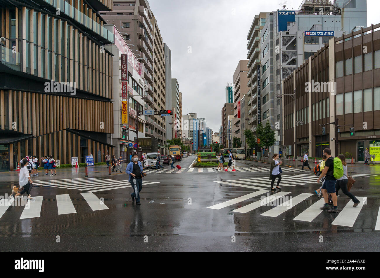 Tokyo, Japan - 29 Aug, 2016: Locals and tourists on the pedestrian ...