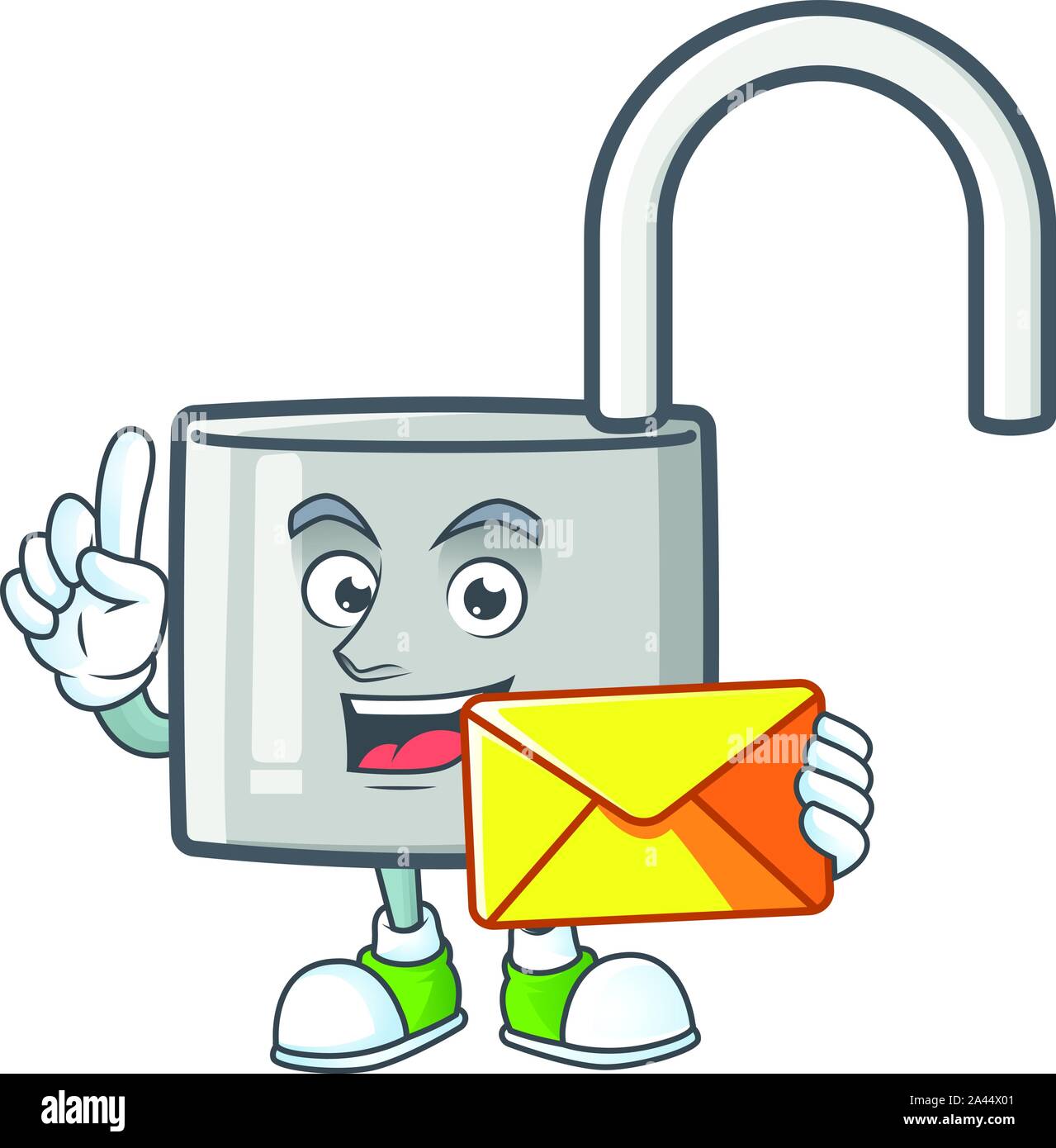 With envelope unlock key icon in the character Stock Vector Image & Art ...