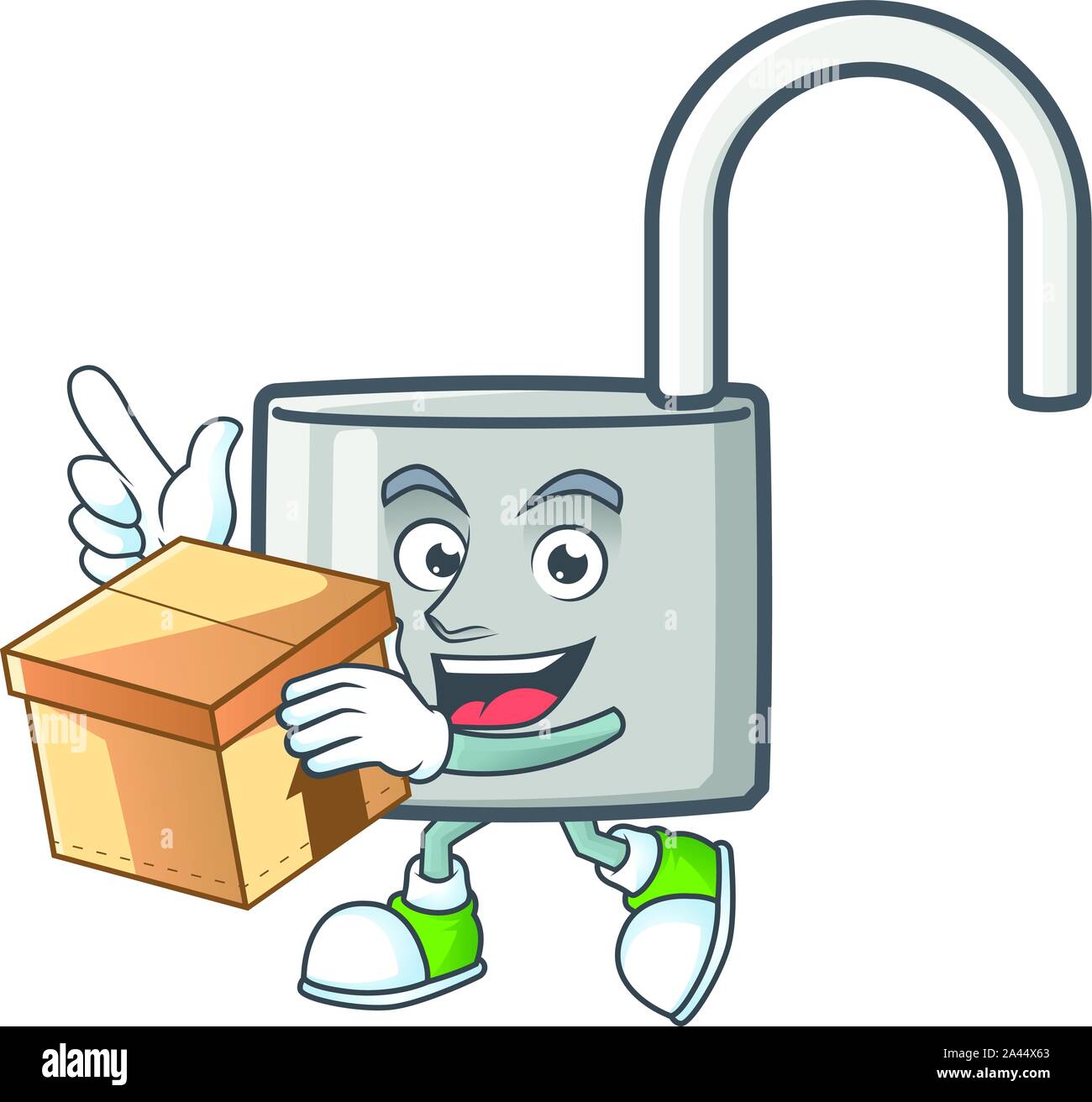With box unlock key icon in the character Stock Vector Image & Art - Alamy