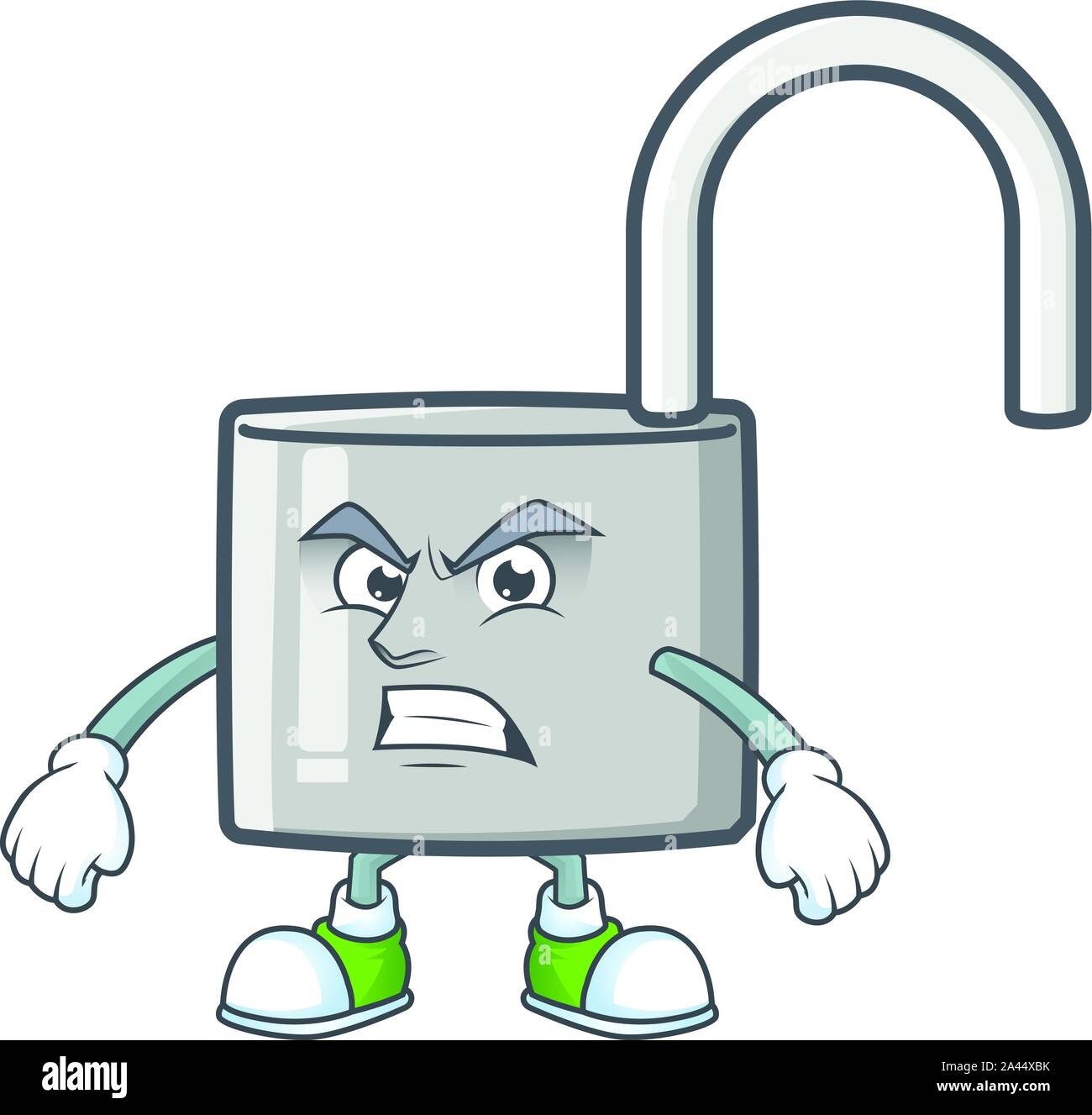 Cartoon lock angry expression hi-res stock photography and images - Alamy