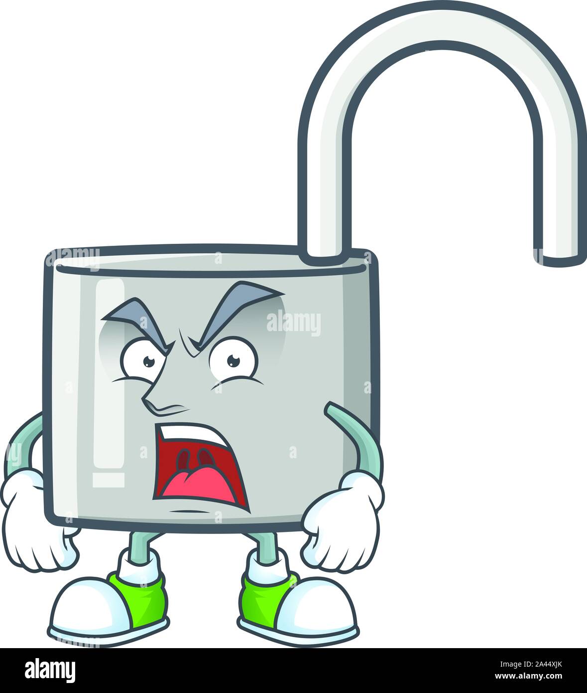 Cartoon lock angry expression hi-res stock photography and images - Alamy