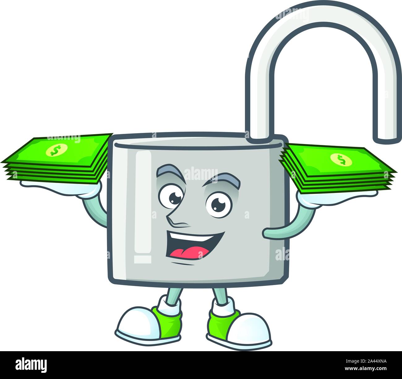 With money bag silver unlock key for security private Stock Vector ...