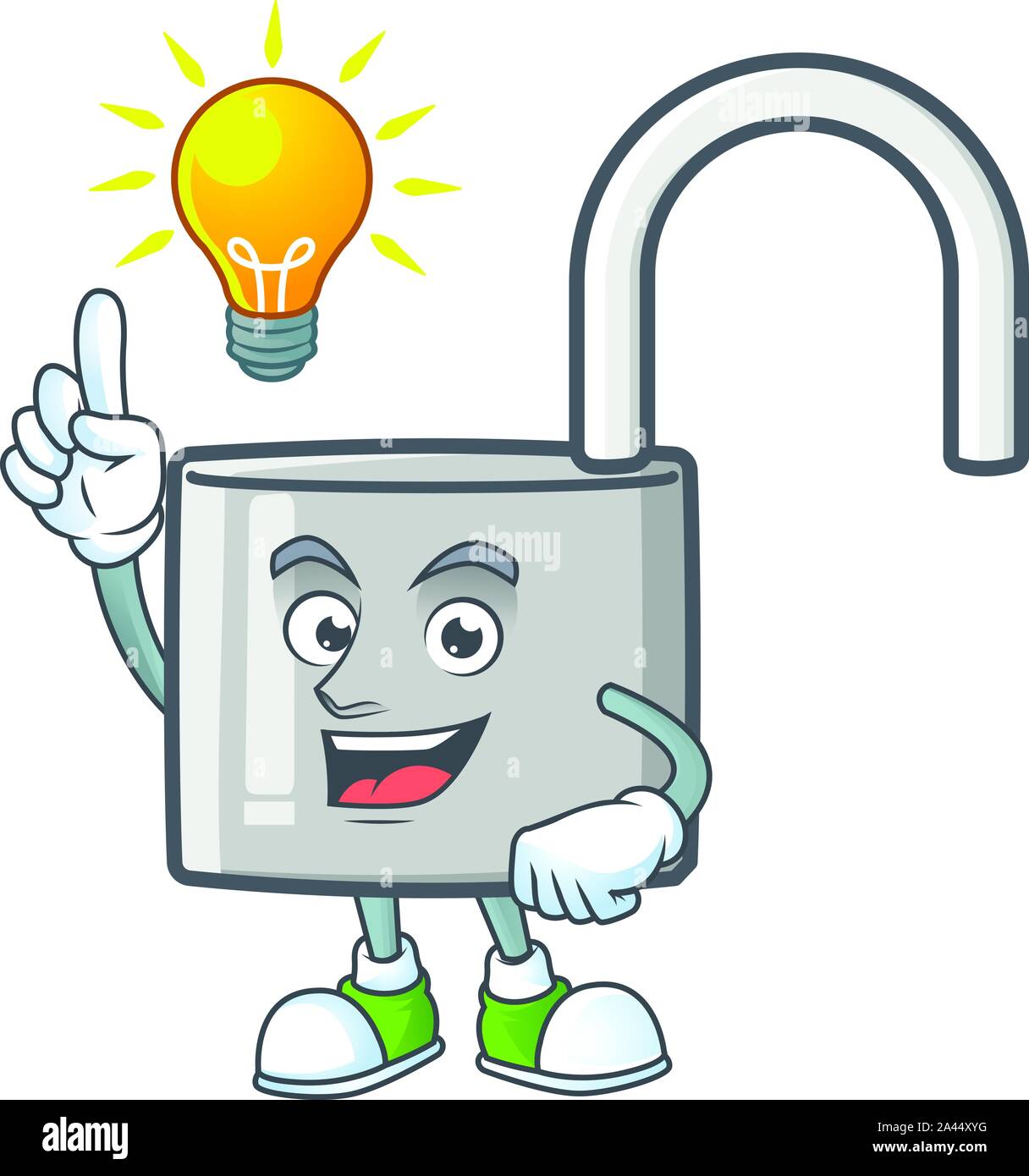 Have an idea silver unlock key on white background Stock Vector Image ...