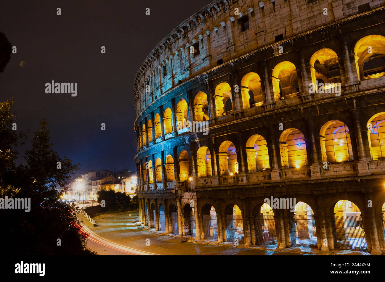 Roman Architecture Colosseum At Night
