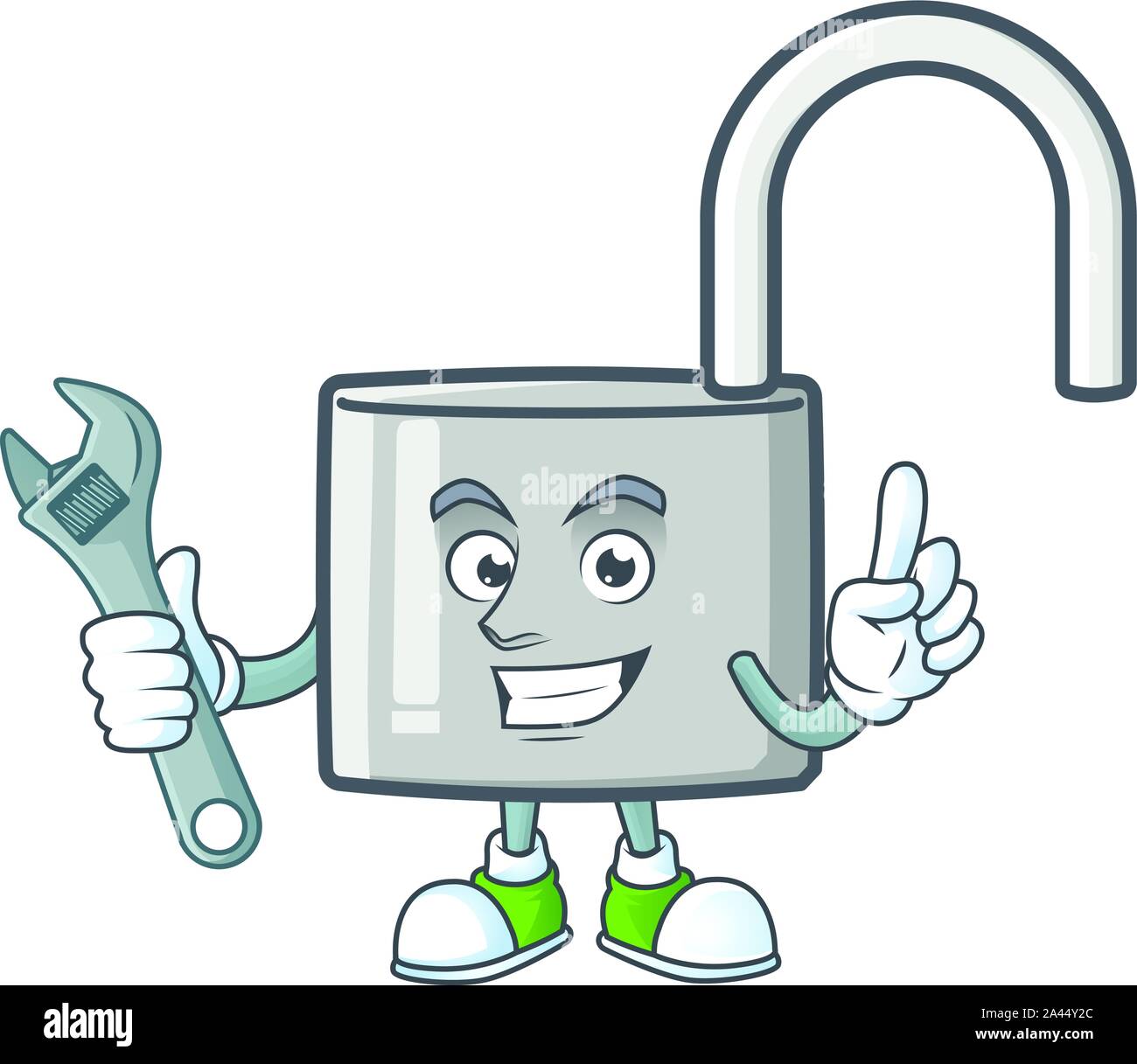 Mechanic silver unlock key on white background Stock Vector Image & Art ...