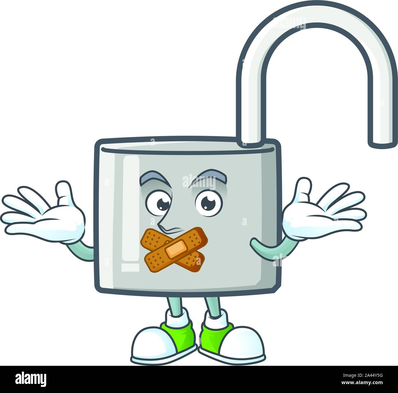 Silent silver unlock key on white background Stock Vector Image & Art ...