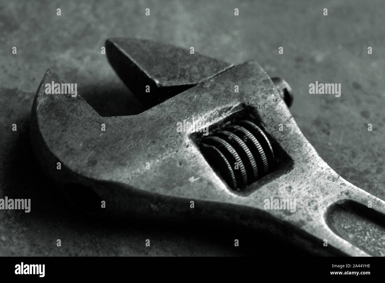 vintage adjustable spanner jaws Stock Photo - Alamy