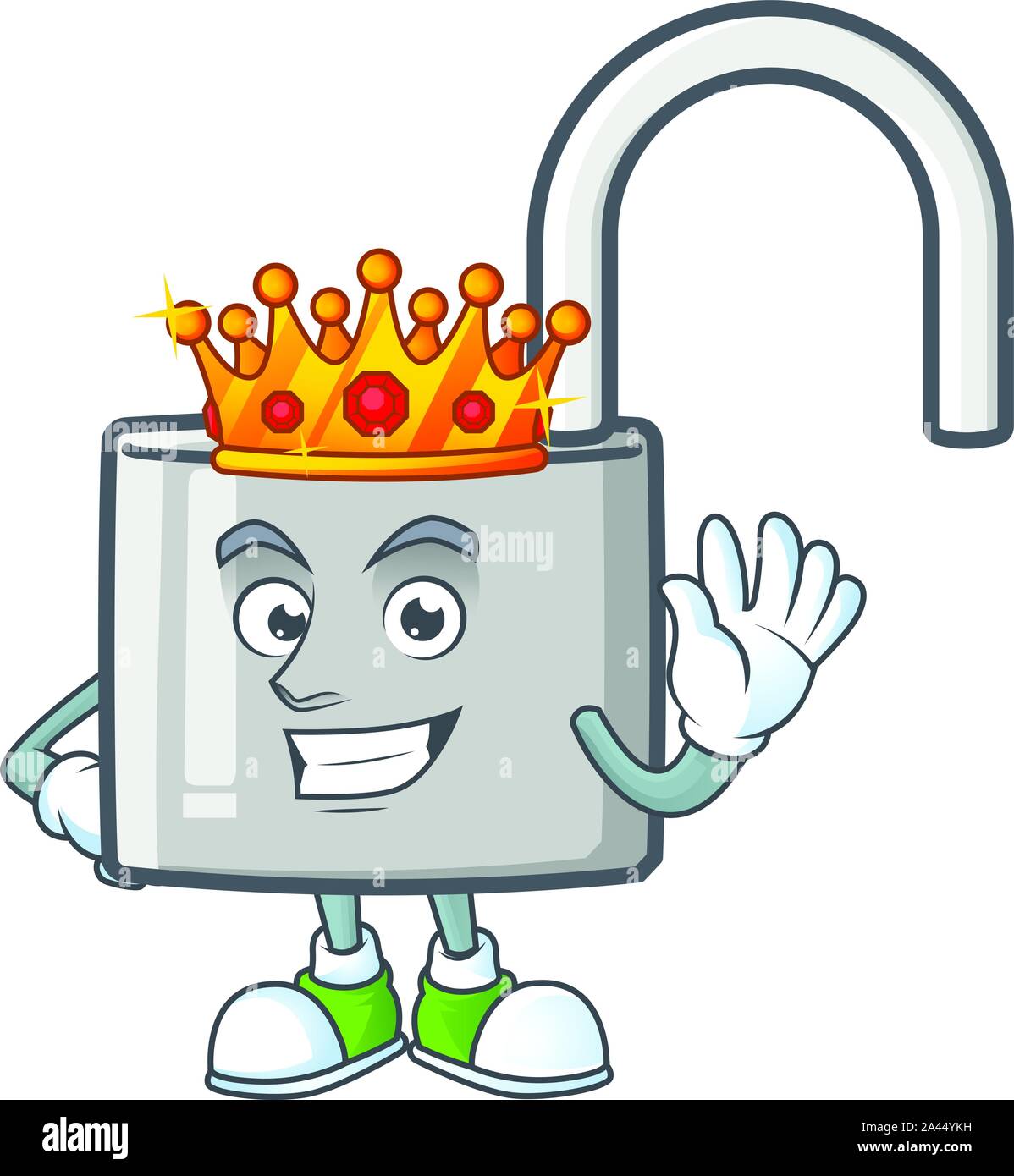 King silver unlock key on white background Stock Vector Image & Art - Alamy