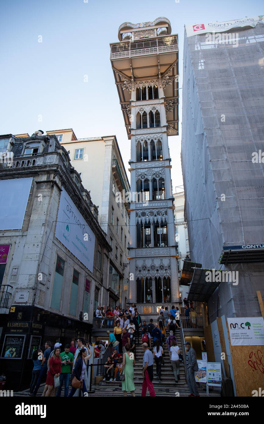 Tourism elevator neo gothic iron the santa justa iron lift hi-res stock ...
