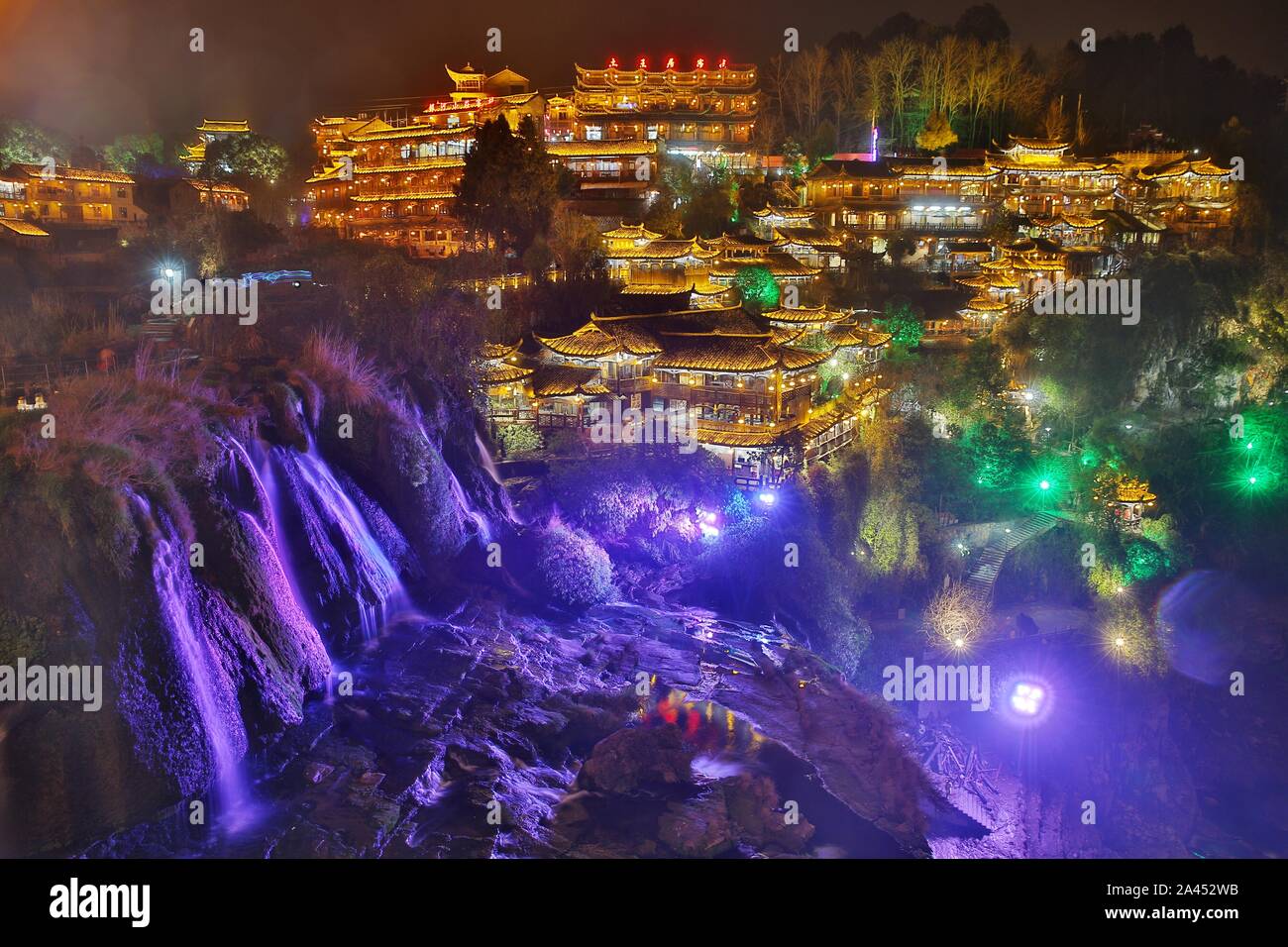 View of Furong Town, a town of around 2000 year of history sitting on a ...