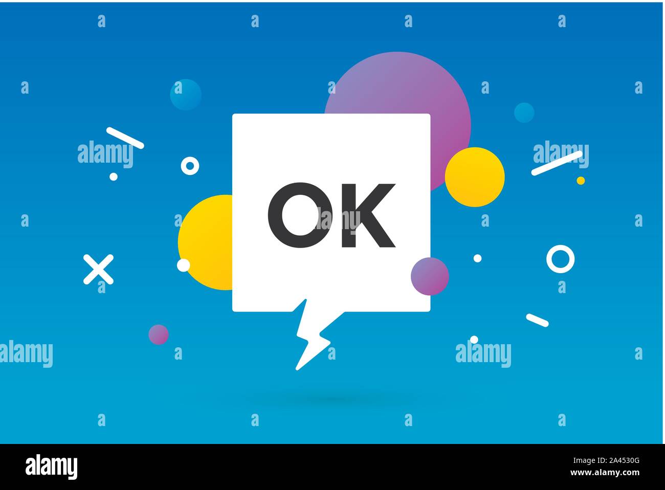 Ok. Banner, speech bubble, poster and sticker concept Stock Vector ...