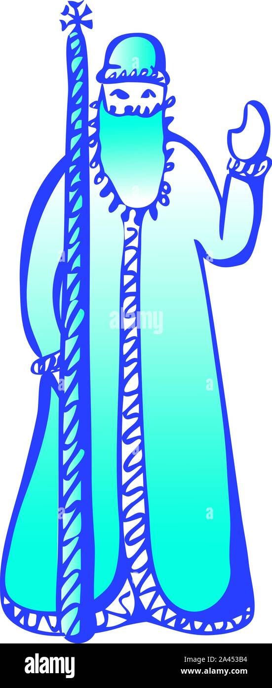 Russian Santa Claus or Father Frost . Vector hand draw illustration ...