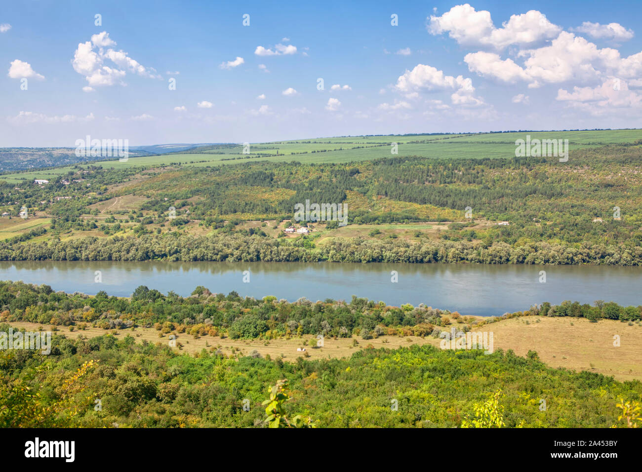scenery with Dnister river in Moldova Stock Photo - Alamy