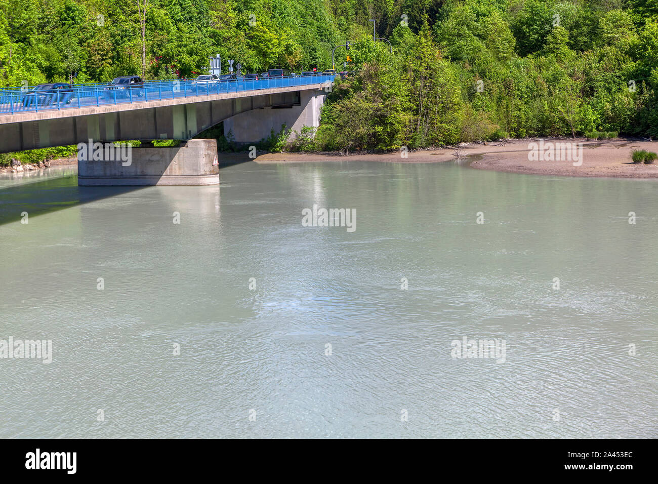 Bridge over the Lech river in Fussen town , Germany Stock Photo - Alamy