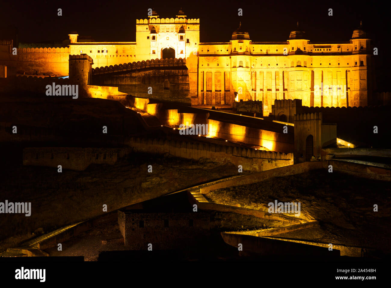 Amber fort night india hi-res stock photography and images - Alamy