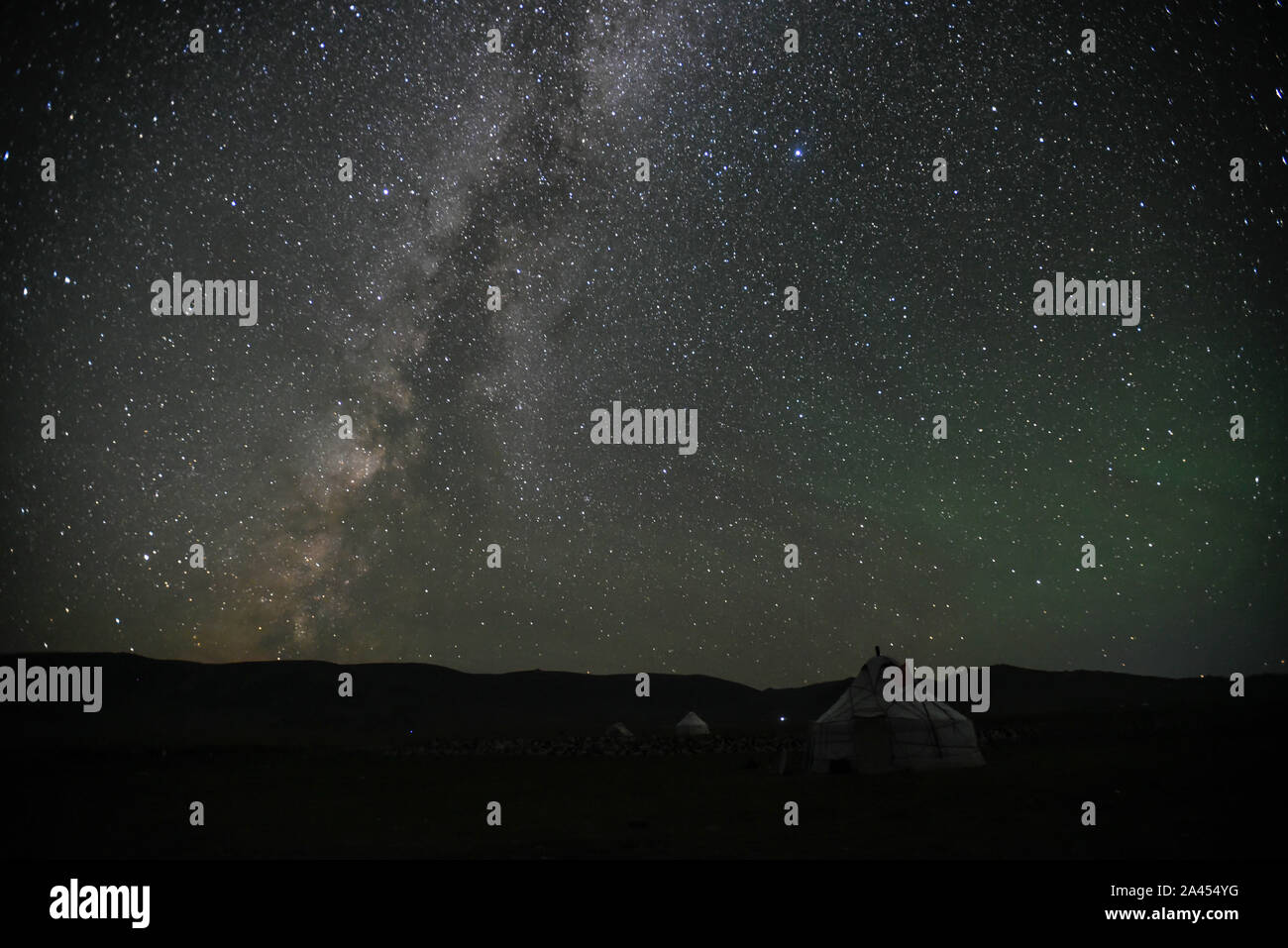 Landscape of the starry sky over Bayingolin Mongol Autonomous ...