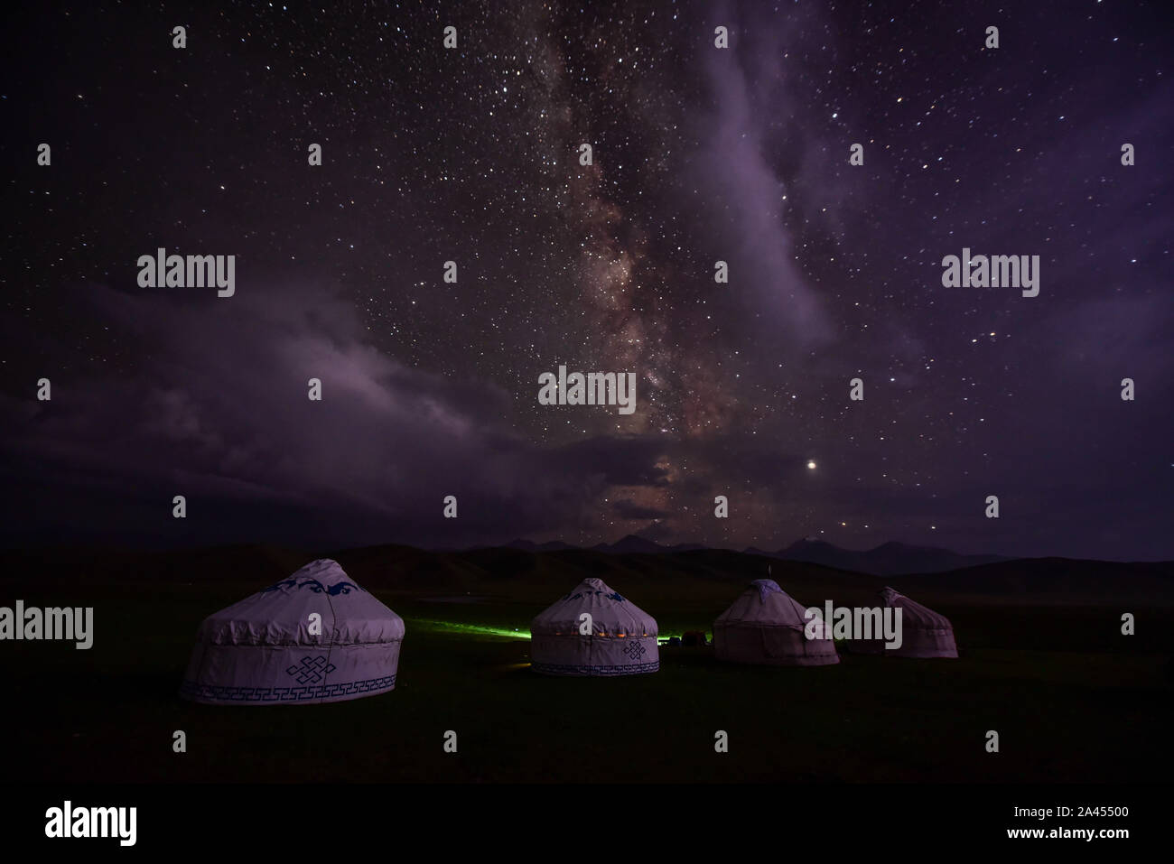 Landscape of the starry sky over Bayingolin Mongol Autonomous ...