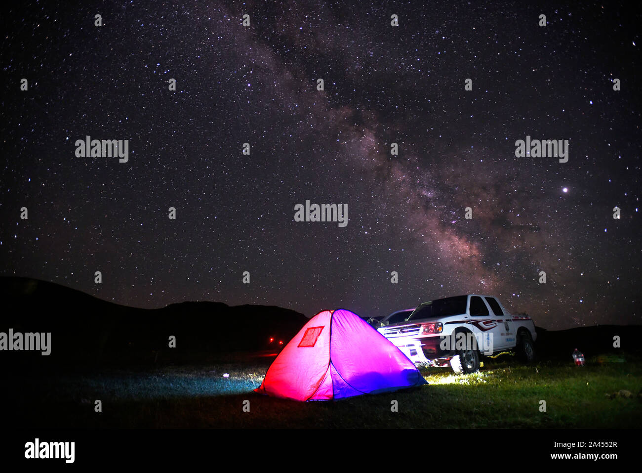 Landscape of the starry sky over Bayingolin Mongol Autonomous ...