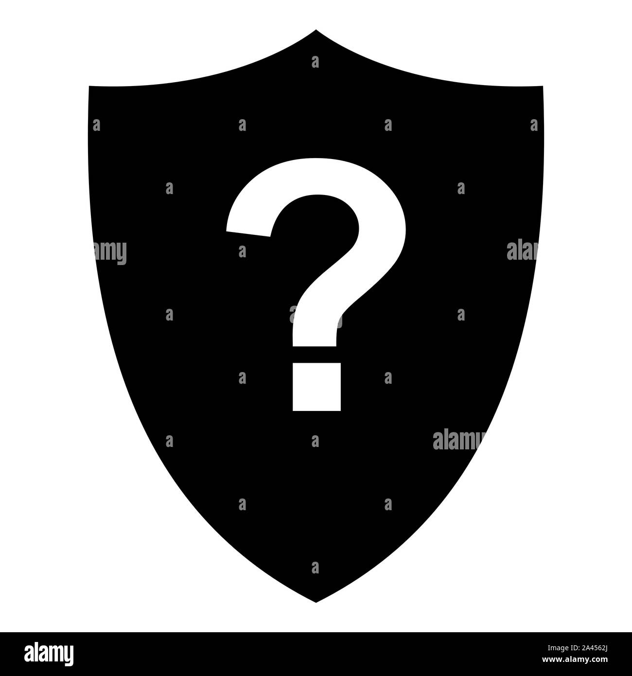 Question mark and shield Stock Photo - Alamy