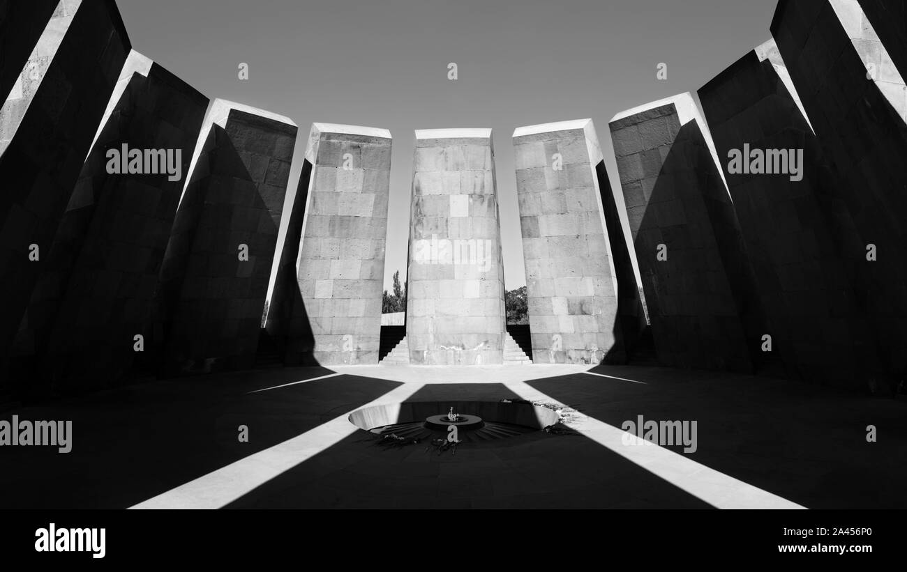 Armenian genocide memorial complex Black and White Stock Photos ...