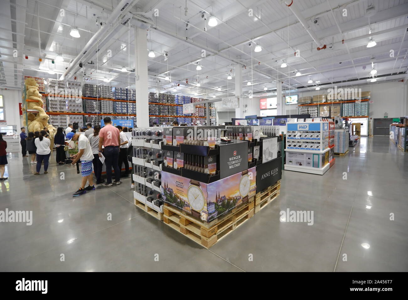 Interior view of the first brick-and-mortar store of Costco in the ...