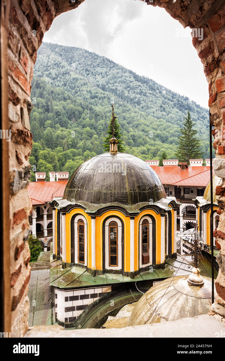 Domes of the Rila Monastery seen from above, Bulgaria Stock Photo - Alamy