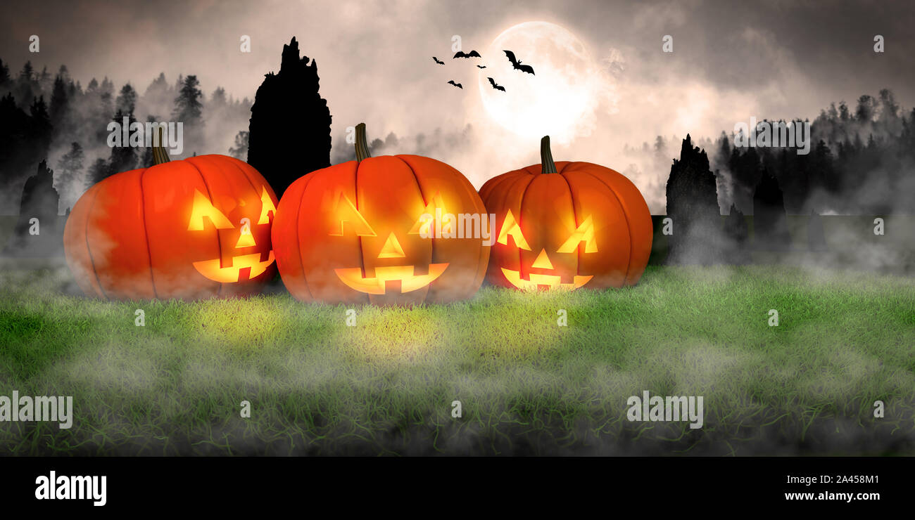 Spooky trees illustration hi-res stock photography and images - Alamy