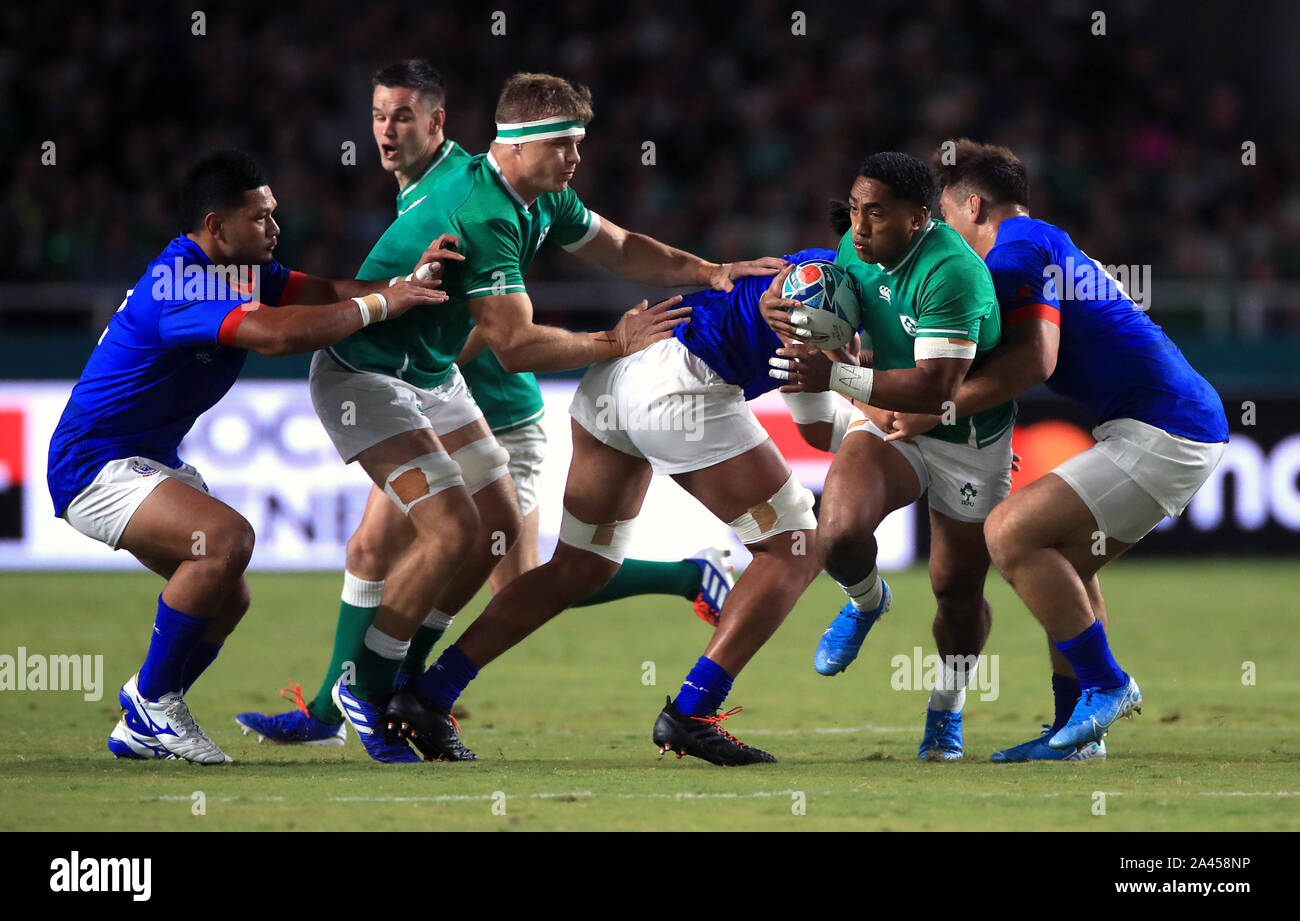 Ireland's Bundee Aki in action during the 2019 Rugby World Cup Pool A ...