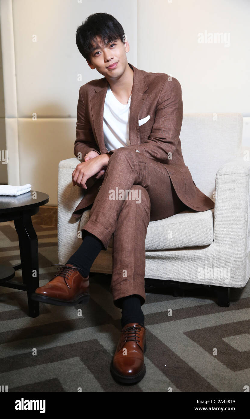 **TAIWAN OUT**Japanese actor and model Ryoma Takeuchi is interviewed in ...