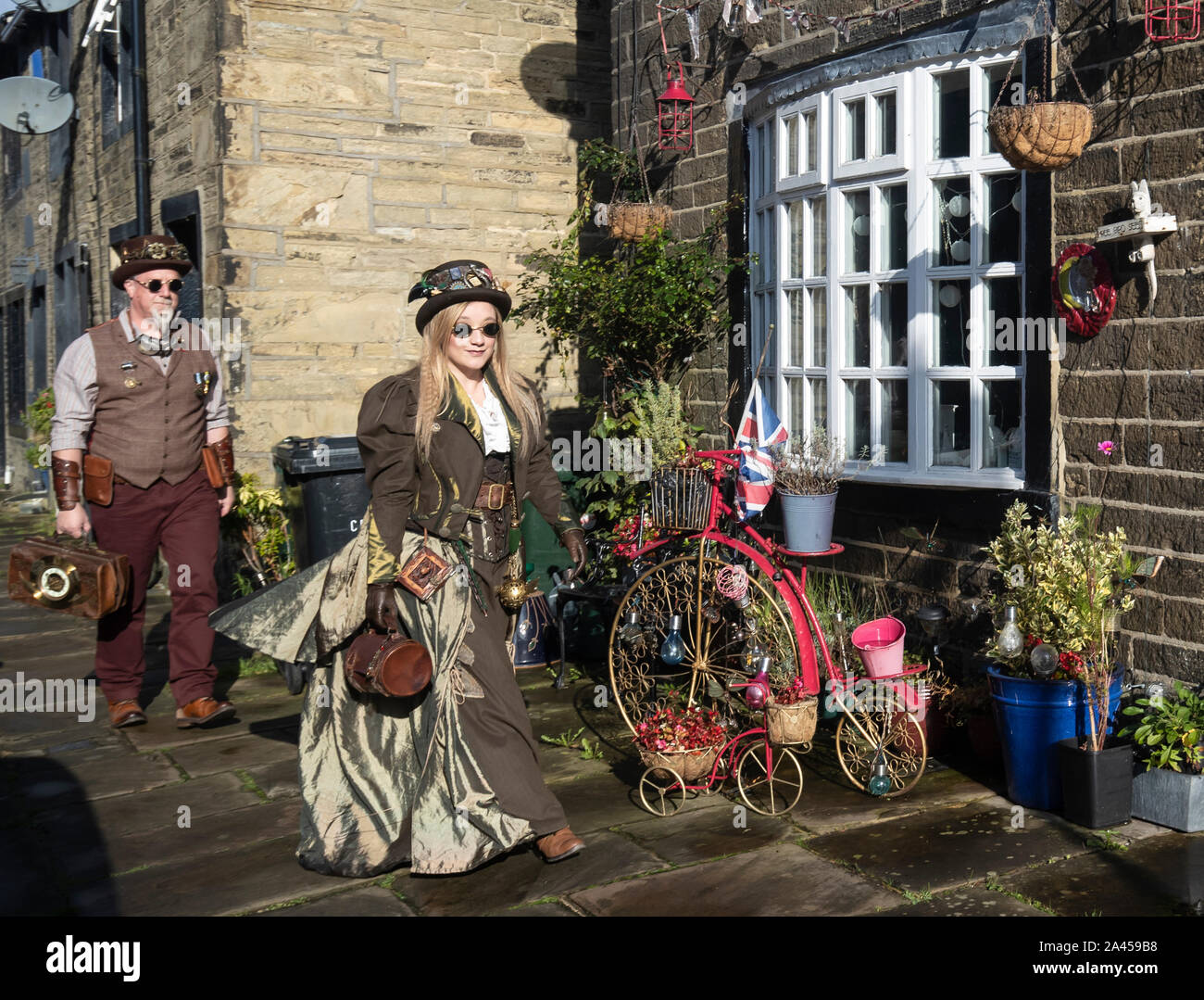 Steampunks attend the Haworth Steampunk Weekend, as hundreds of ...