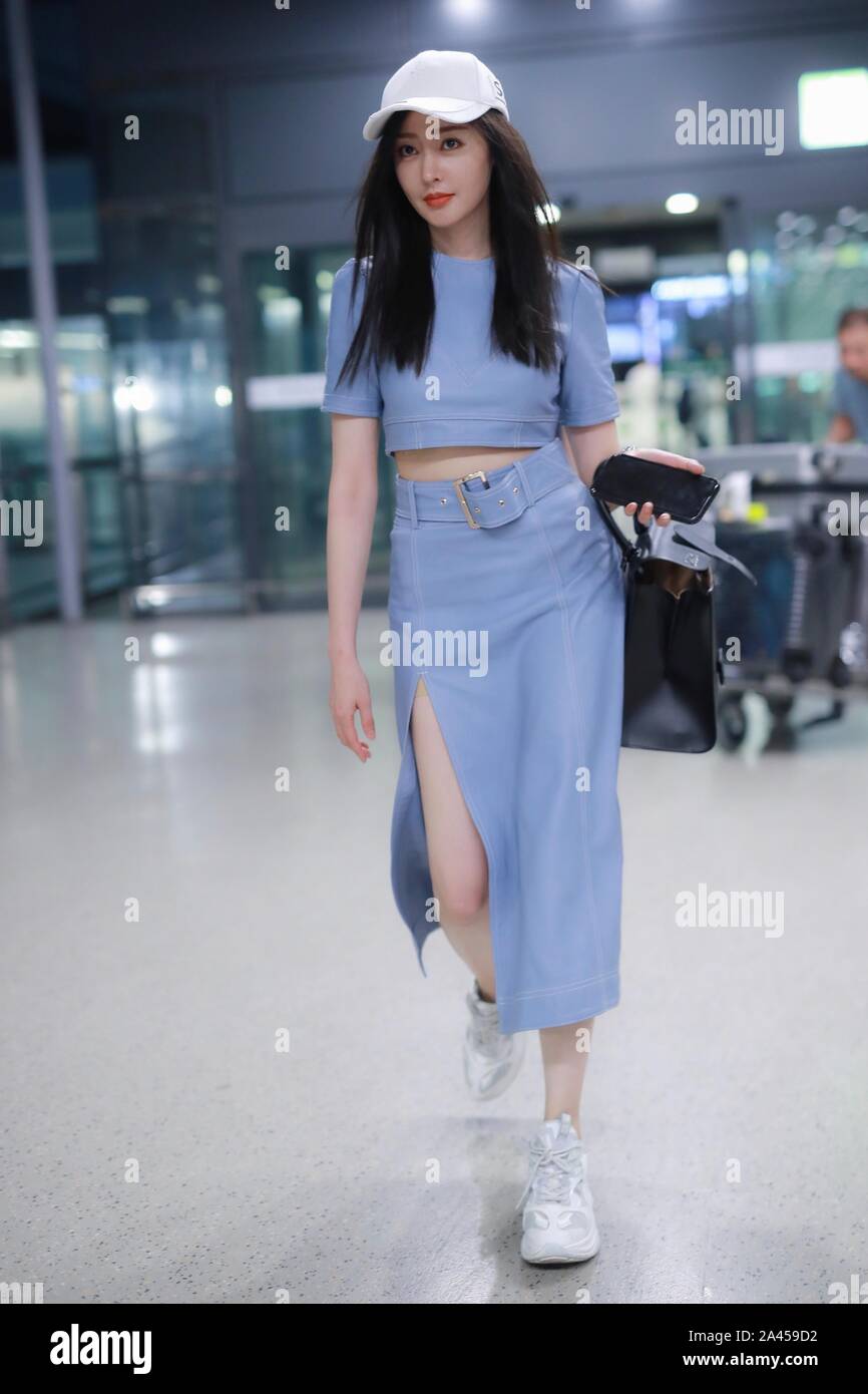 Chinese actress Crystal Zhang or Zhang Tian'ai arrives at the Shanghai ...