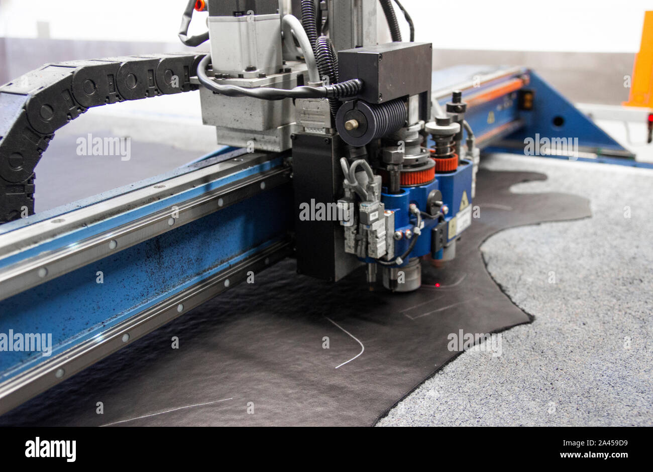 CNC machine for cutting fabrics textile materials and leather. Modern ...