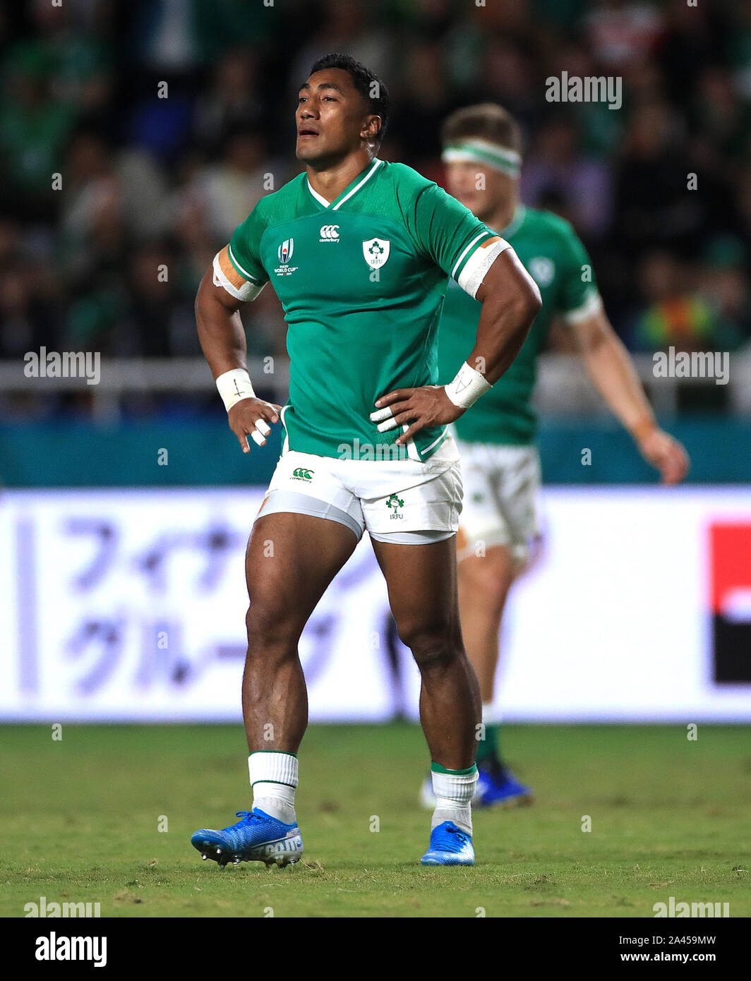 Ireland's Bundee Aki leaves the field after receiving a red card during ...