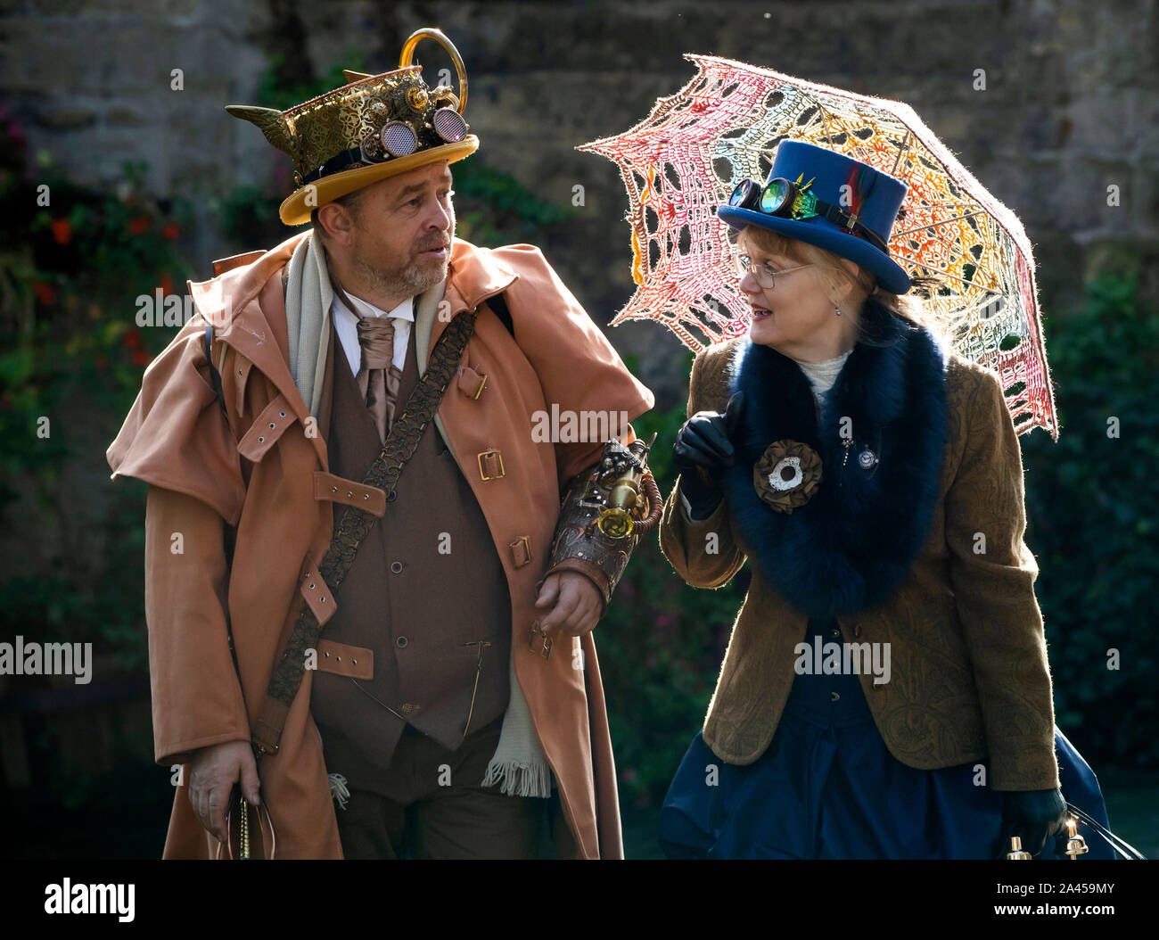 Steampunks attend the Haworth Steampunk Weekend, as hundreds of ...
