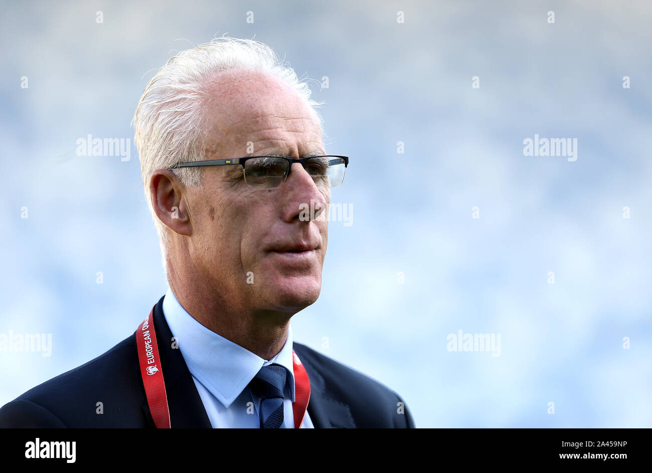 Republic of Ireland head coach Mike McCarthy inspects the pitch before ...