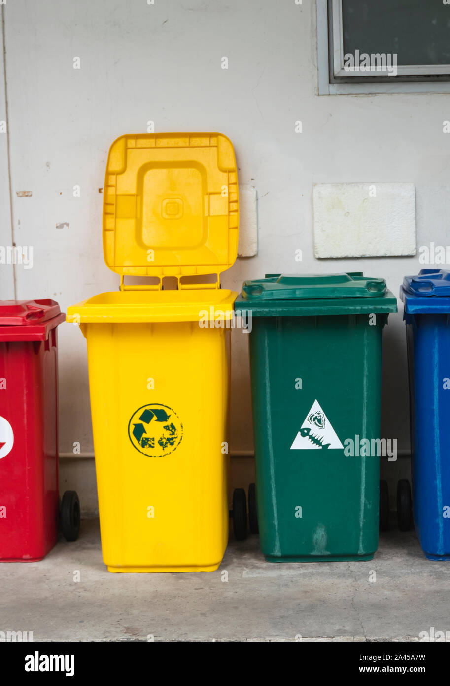 Garbage Trash Bins for collecting a recycle materials. Garbage trash ...