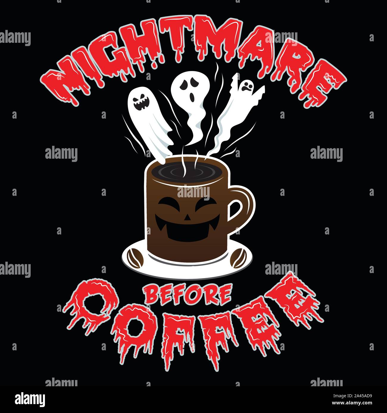 Nightmare Before Coffee Stock Vector Image & Art - Alamy